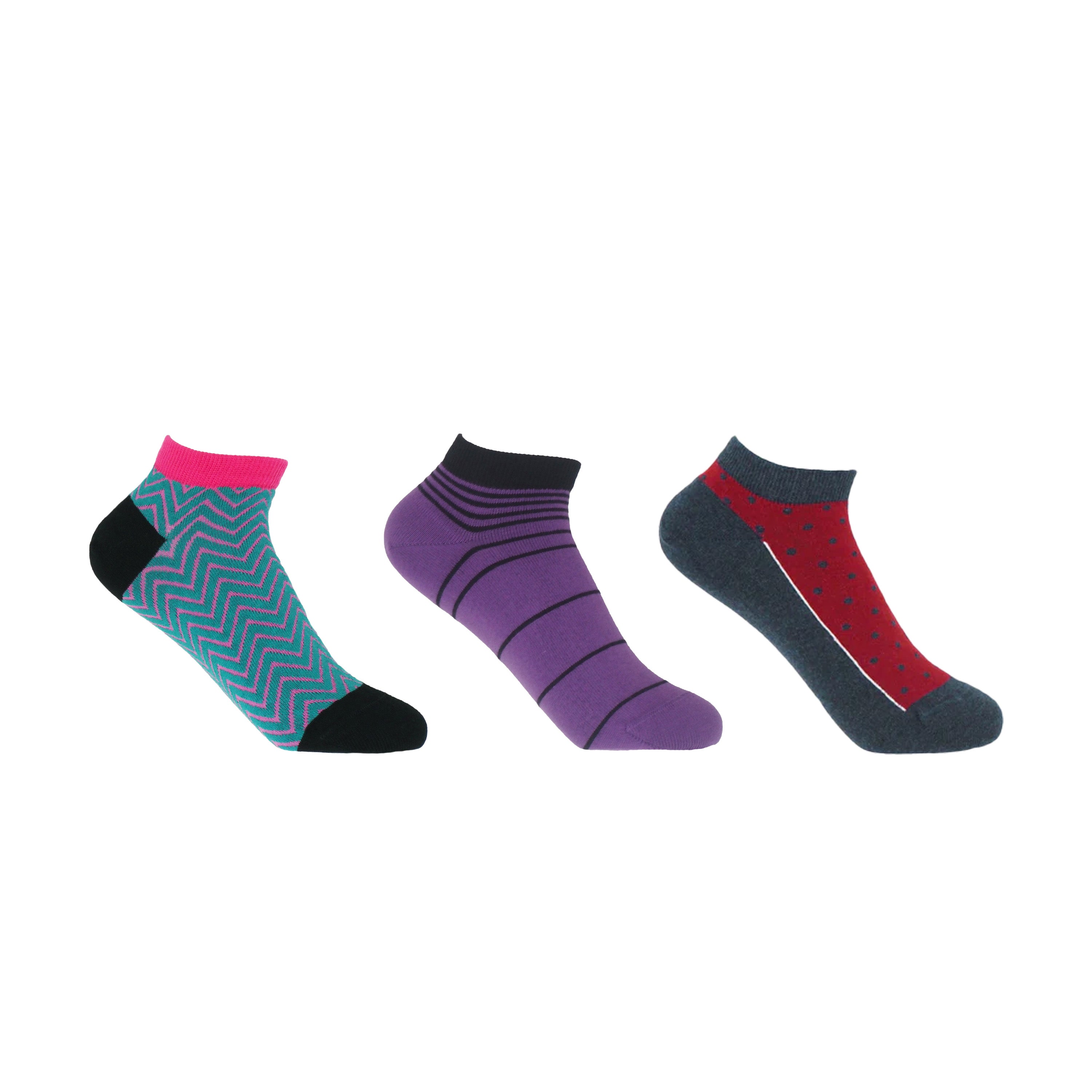 Women's Trainer Sock Bundle - Zigzag, Retro & Polka – Peper Harow