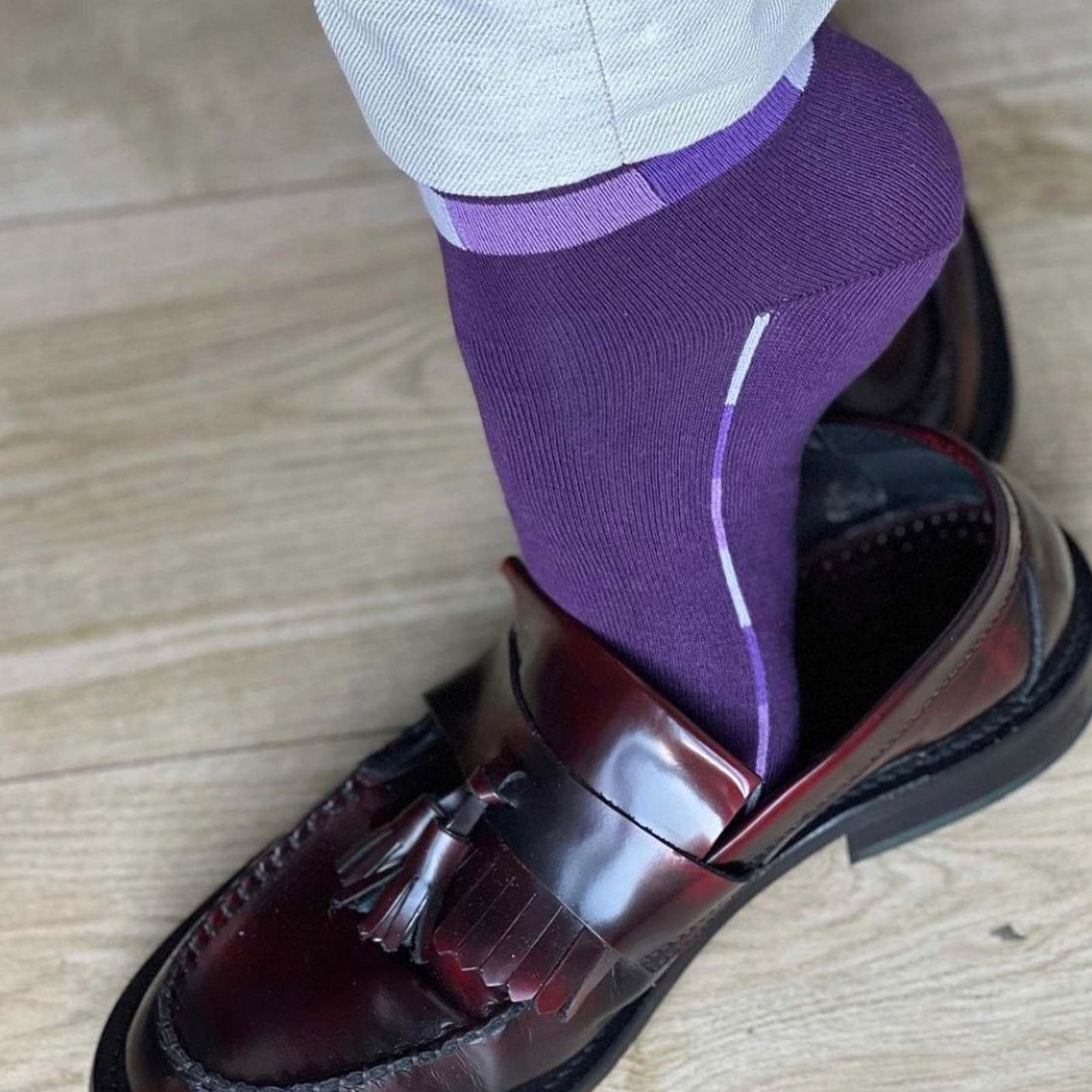 Quad Stripe Men s Socks Purple Peper Harow